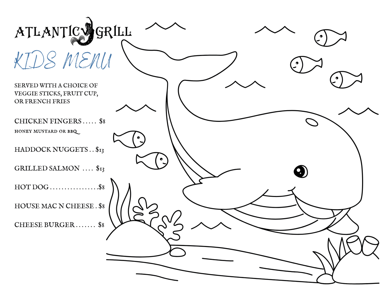 Kids Menu | The Atlantic Grill